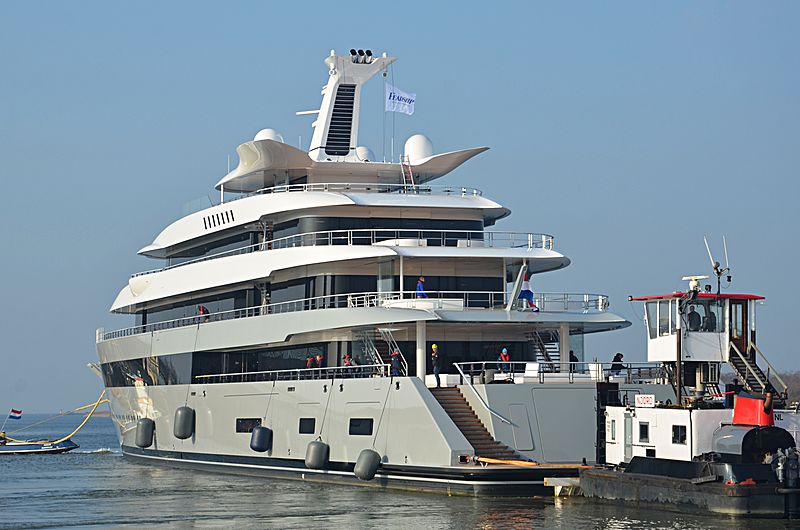 Photo: Feadship De Vries Hull 1008 Moonrise yacht launch in Makkum