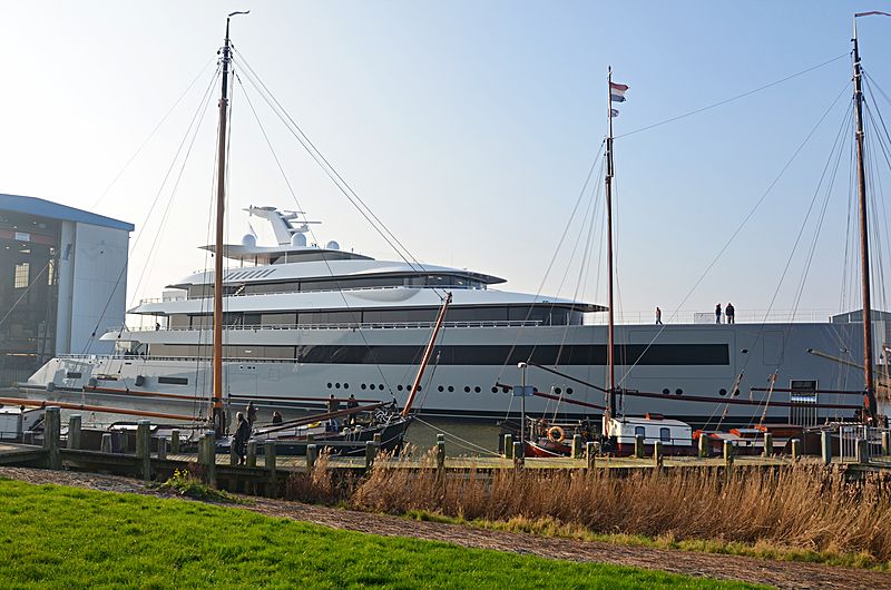 Photo: Feadship De Vries Hull 1008 Moonrise yacht launch in Makkum