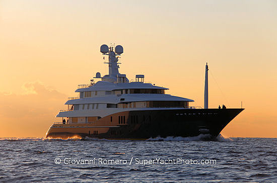 In Pictures: Superyacht C2 cruises into Gibraltar at sunrise
