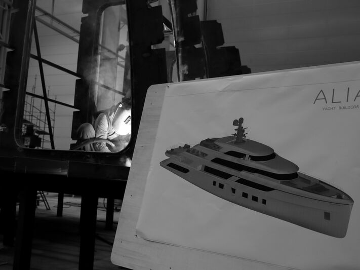 Alia Yachts 60m project keel laid | SuperYacht Times