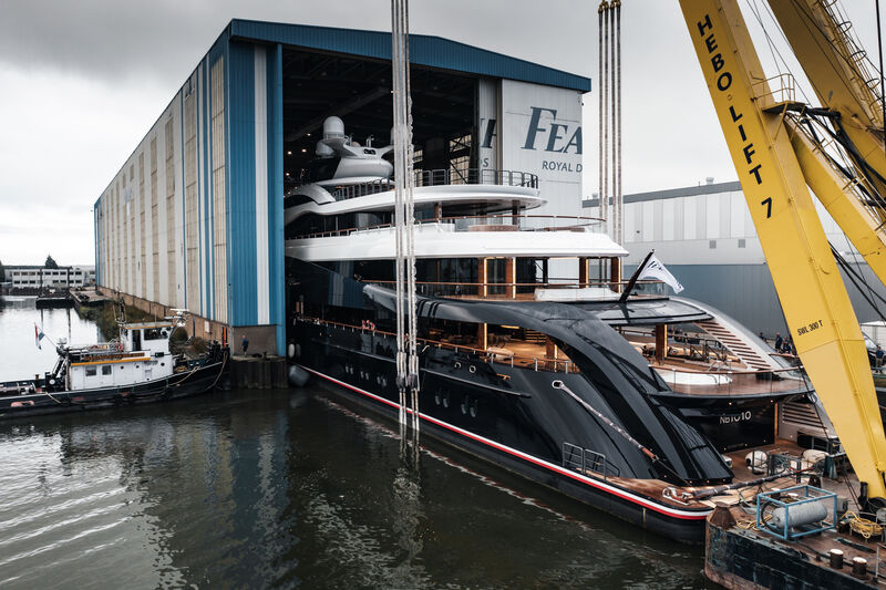 Photo: Feadship project 1010 yacht launch | SuperYacht Times