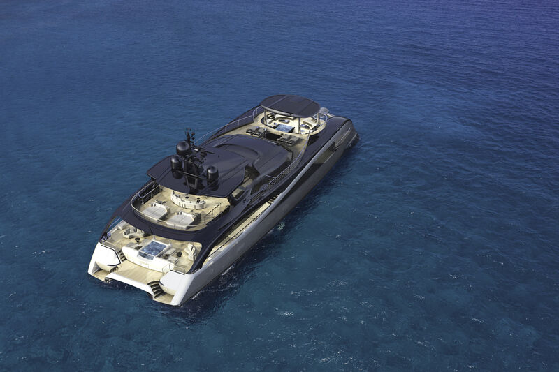 43m Rossinavi catamaran yacht Sea Cat in-build | SYT