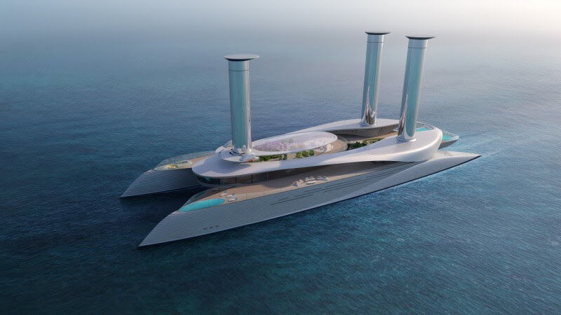 Eco-friendly 100-metre Flettner rotor superyacht concept unveiled by ...