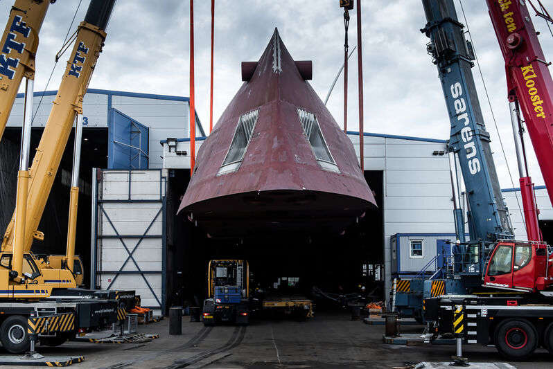 Hull of fifth 37m Moonen Martinique yacht turned | SYT