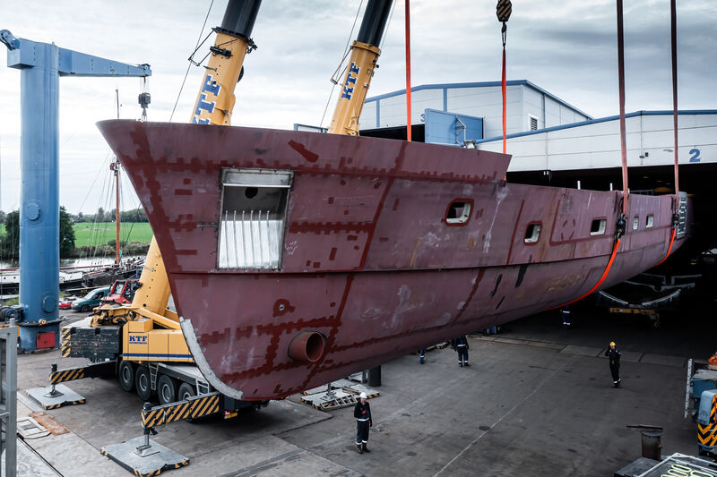 Hull of fifth 37m Moonen Martinique yacht turned | SYT