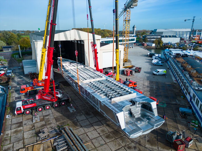 Hull turned 50m JFA Aluminium Explorer yacht | SYT