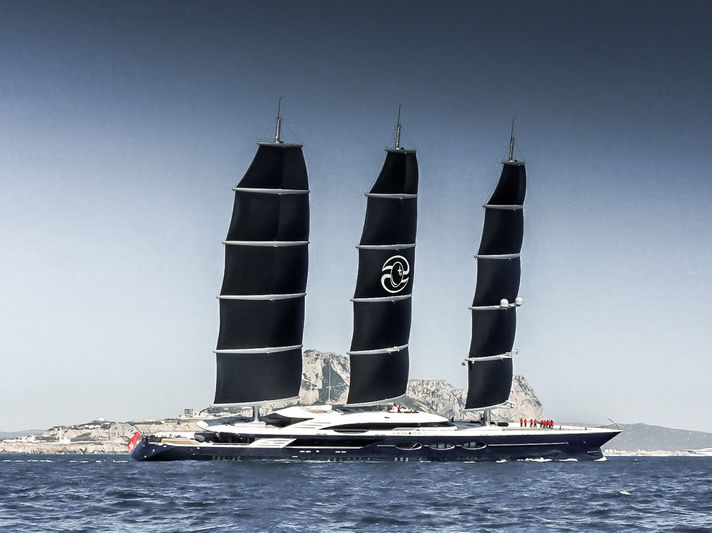 In Pictures: the 106.7m Black Pearl arriving in Gibraltar under sail